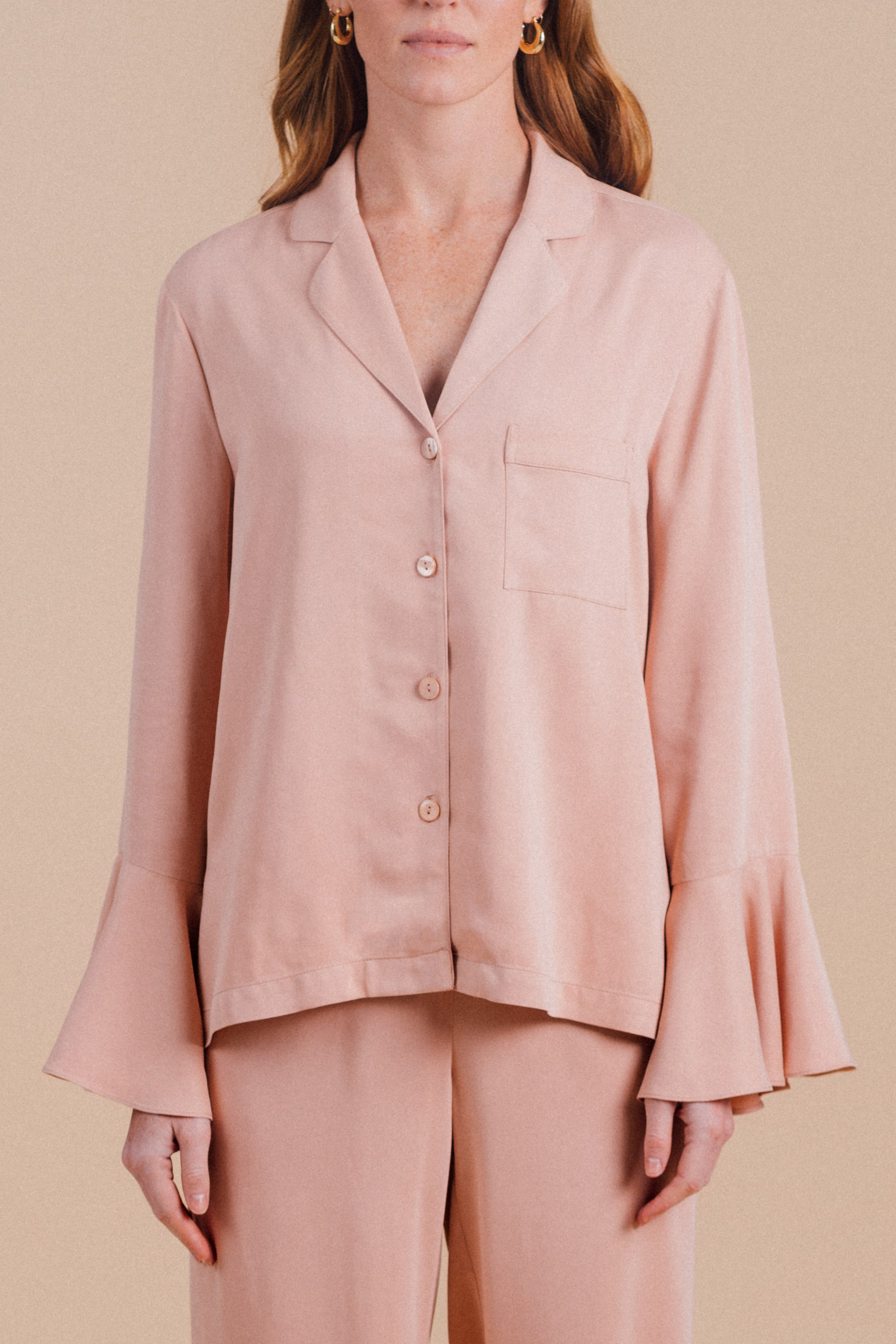 Half Asleep - Sleepwear - Long Sleeve Ruffle Pant Set - Women's Pajamas ...